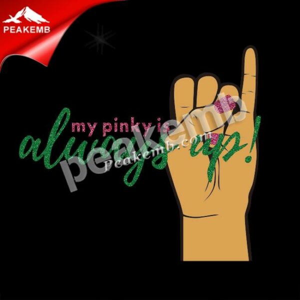 wholesale my pinky is always up hotfix Aka Glitter iron on Vinyl ...