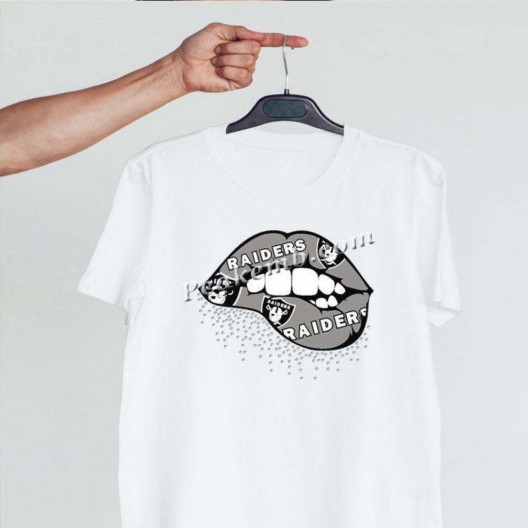 wholesale Lip w/ RAIDERS logo design nfl heat iron on Transfer - Peakemb