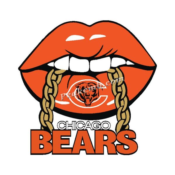 Bite chain w/ BEARs logo design Wholesale nfl heat iron on Transfer ...