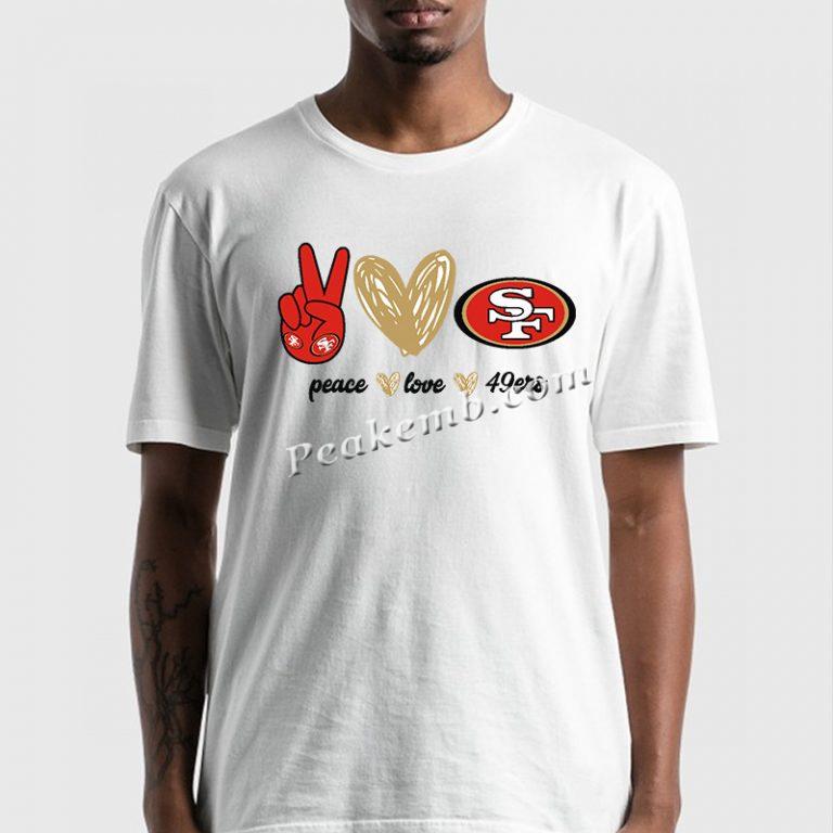 wholesale peace love w/ 49ers logo design nfl heat iron on Transfer ...