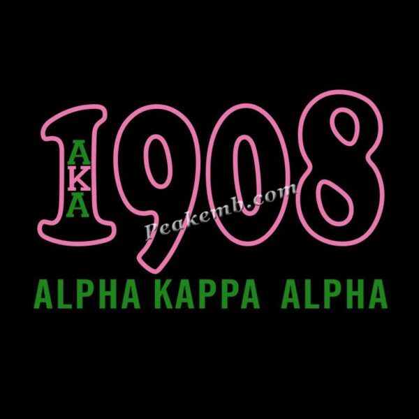 vinyl 1908 Alpha Kappa Alpha (ΑΚΑ) letters heat iron on transfer - PEAKEMB