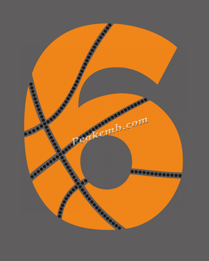 vinyl number 6 basketball design iron on heat transfer - Peakemb