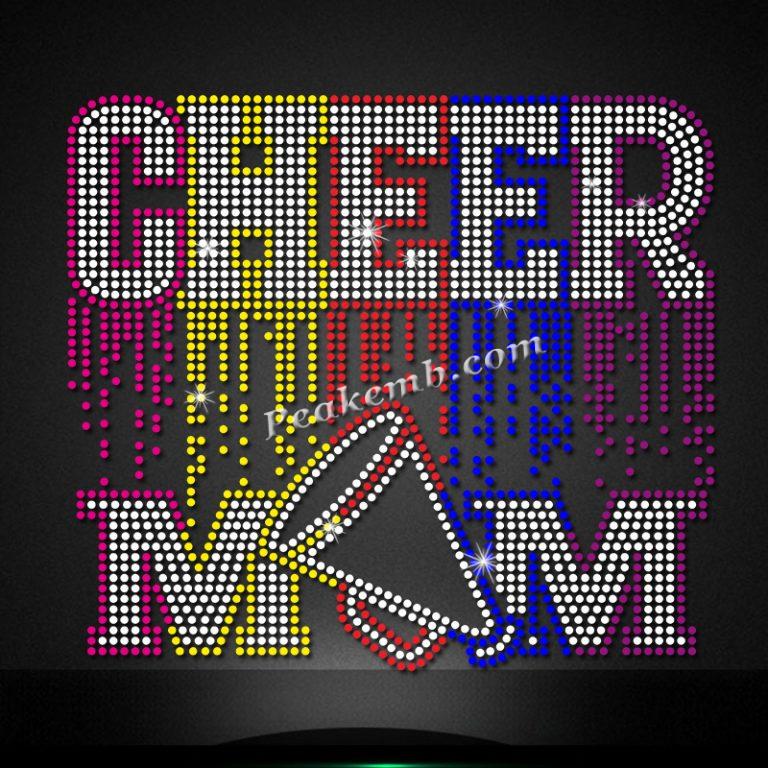 cheer premade screen rhinestone print transfers - Peakemb