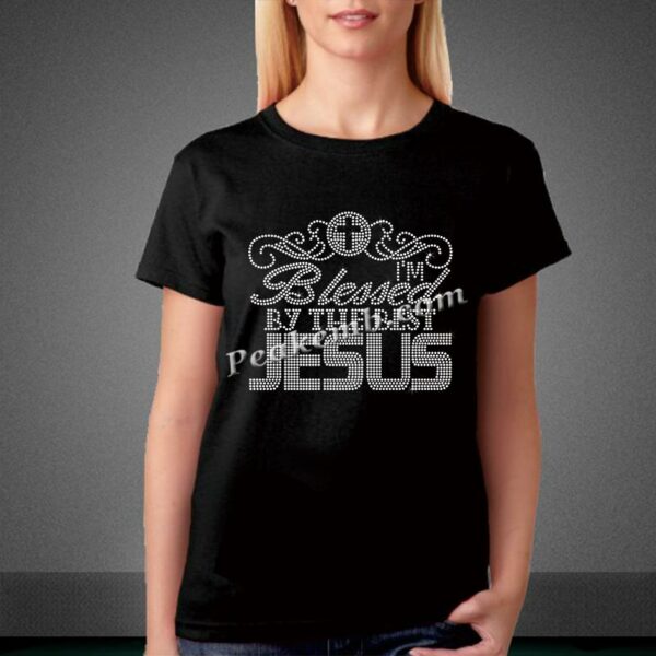 jesus custom screen print rhinestone transfers ready to press - Peakemb
