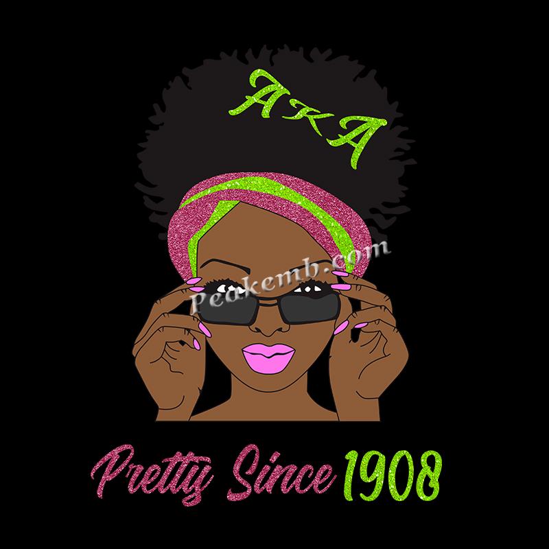Hotfix Iron on Pretty Since 1908 AKA Afro Girl Printed Vinyl Heat ...