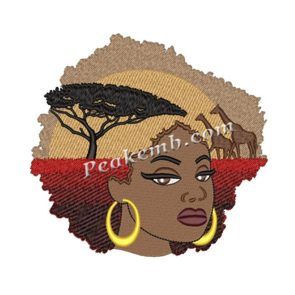 Machine Embroidery Black Women Design Iron on Afro Girl Embroidery ...